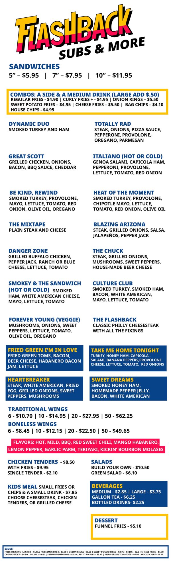 Menu – Flashback Subs & More